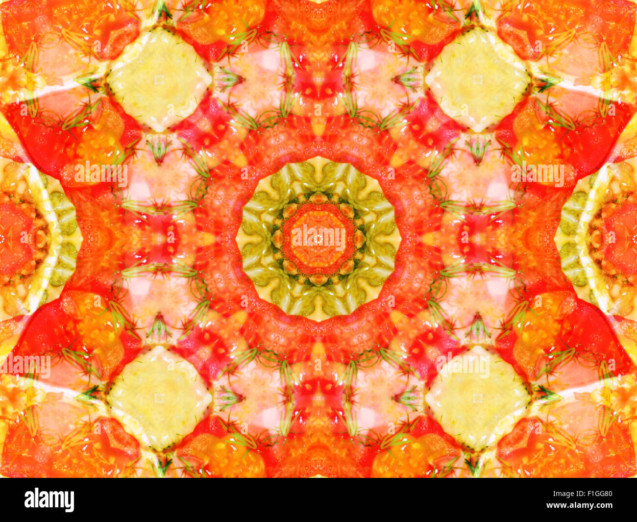 orange color drawing in kaleidoscope pattern - orange color drawing in ...