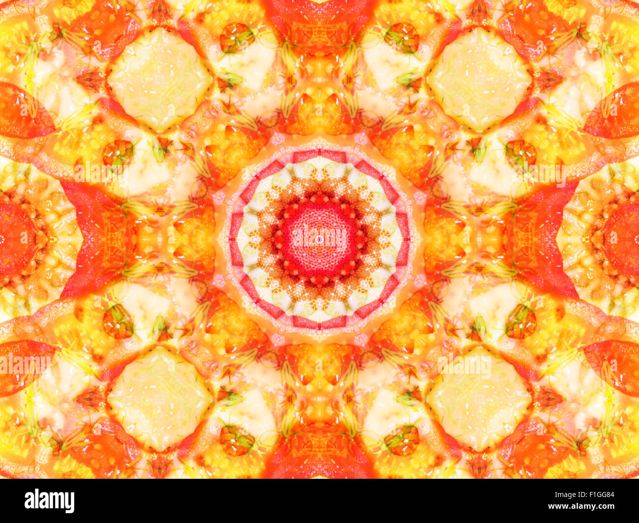 orange color drawing in kaleidoscope pattern - orange color drawing in ...