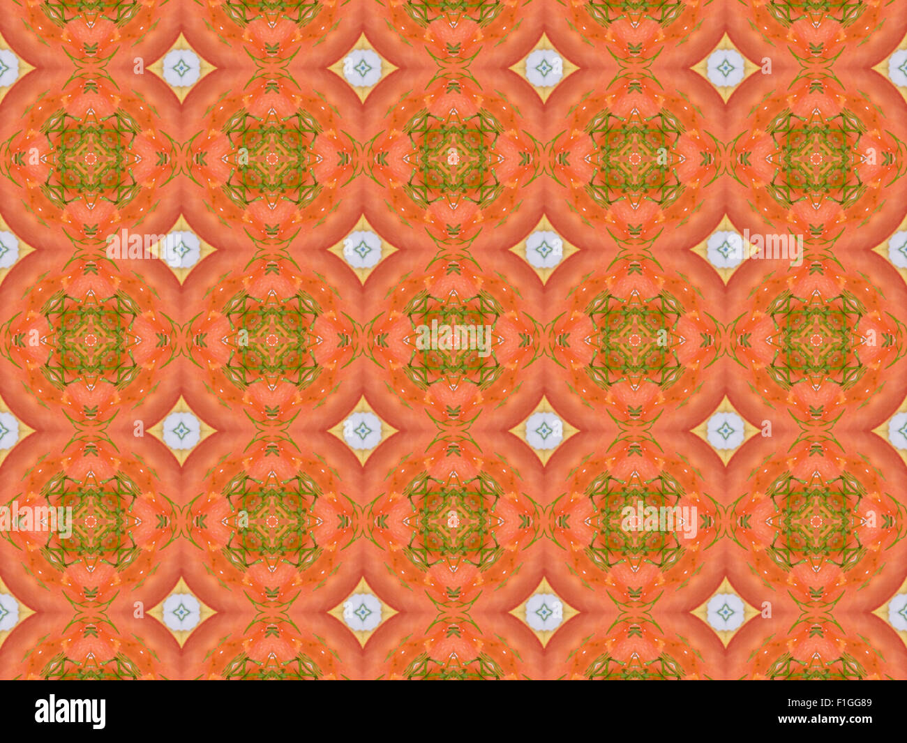 orange color drawing in kaleidoscope pattern - orange color drawing in ...