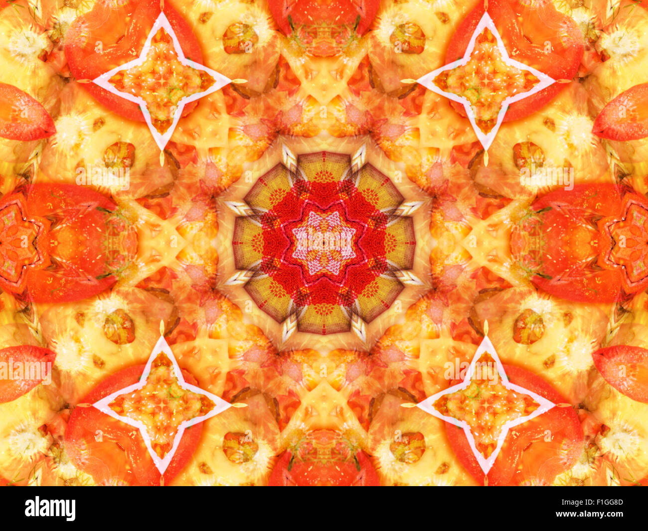 orange color drawing in kaleidoscope pattern - orange color drawing in ...