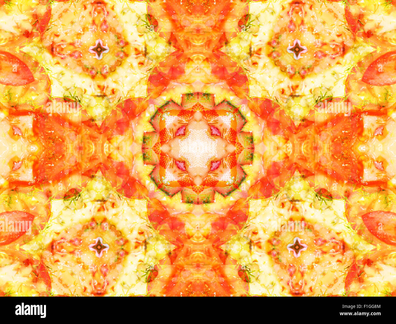 orange color drawing in kaleidoscope pattern - orange color drawing in ...