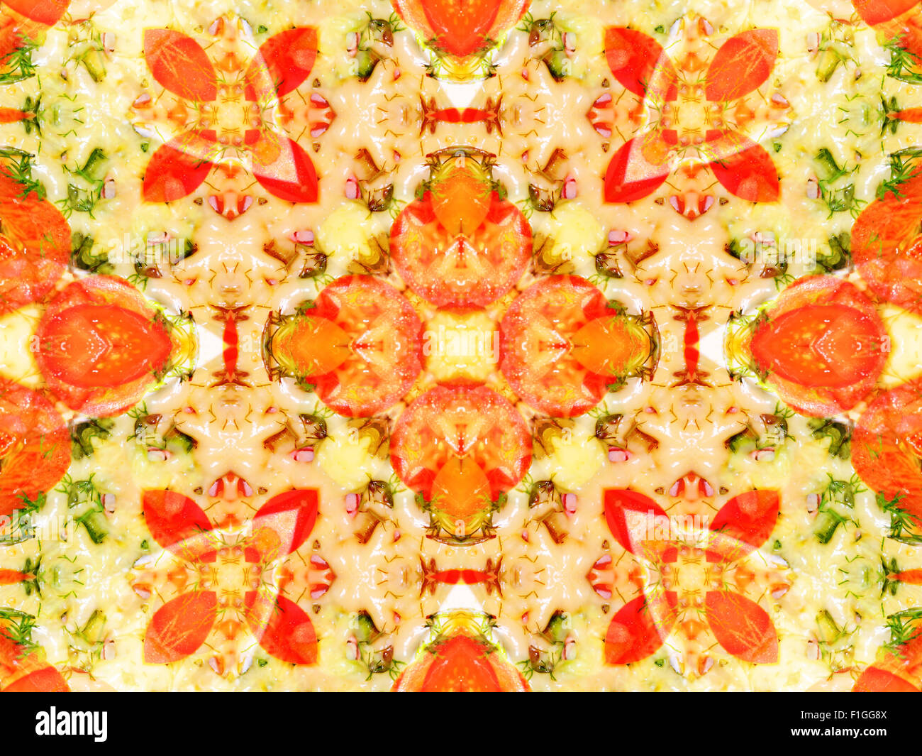 orange color drawing in kaleidoscope pattern - orange color drawing in ...