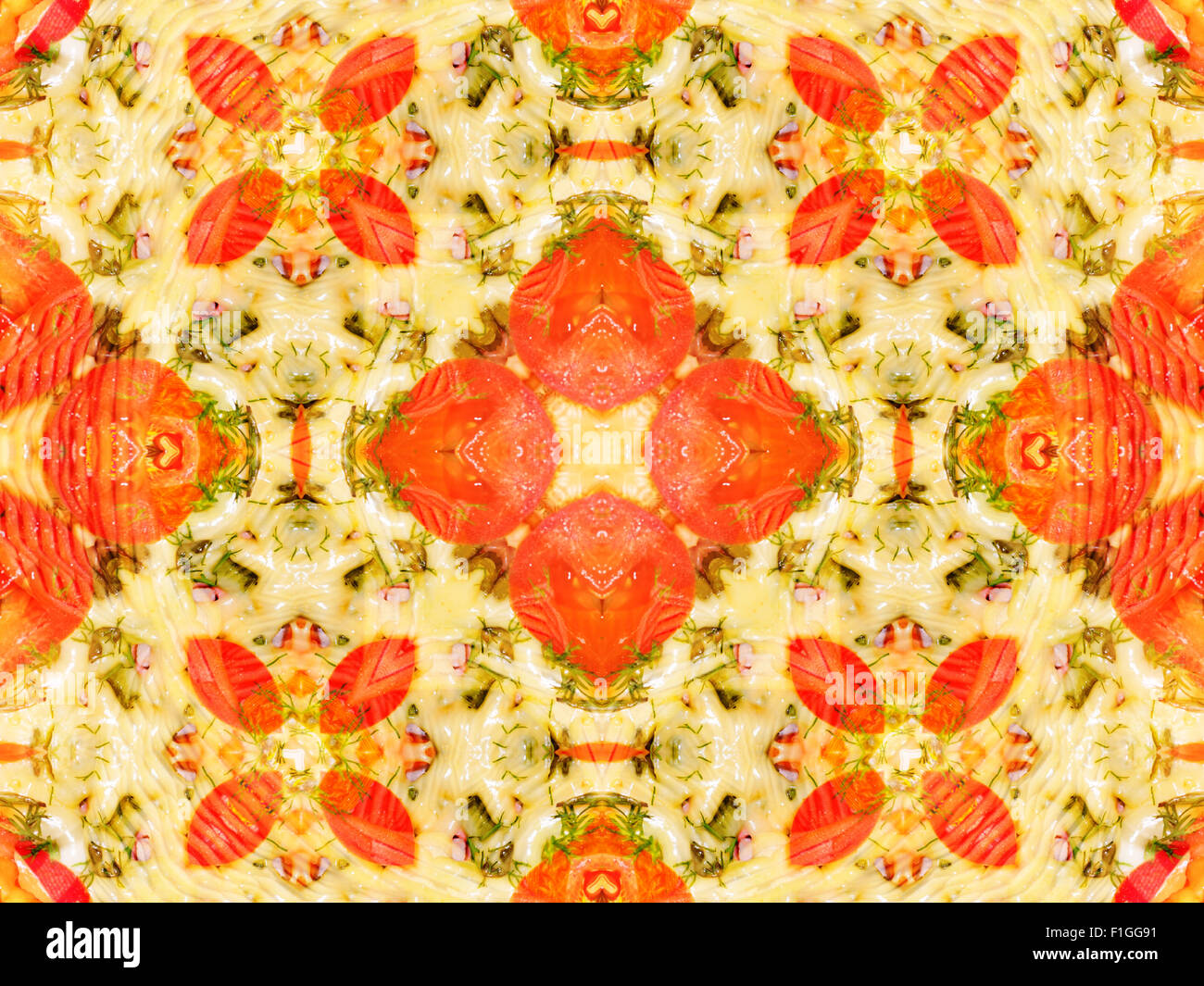 orange color drawing in kaleidoscope pattern - orange color drawing in ...