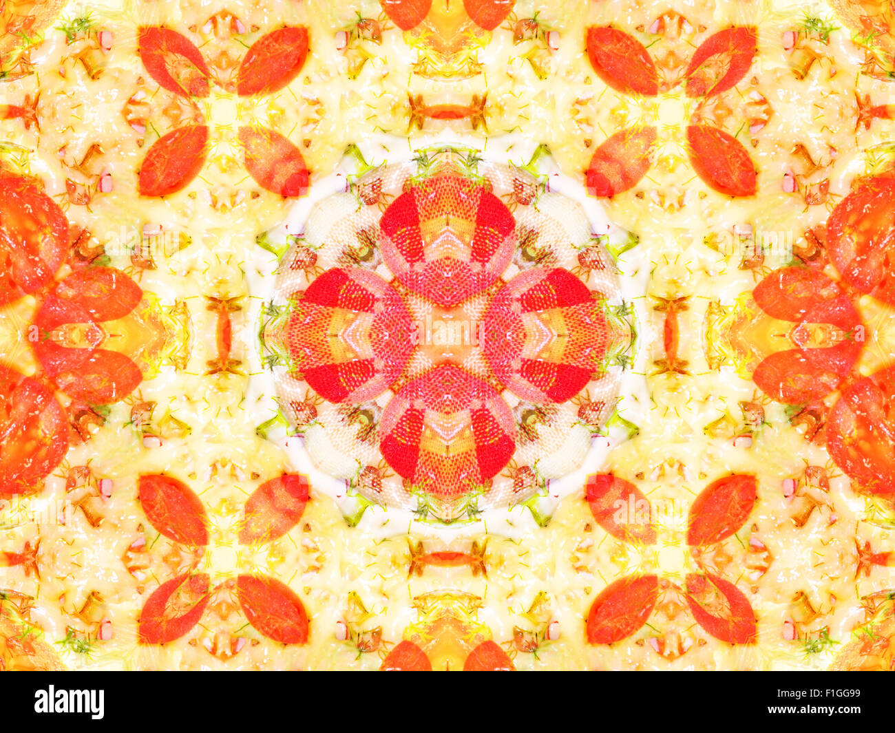 orange color drawing in kaleidoscope pattern - orange color drawing in ...