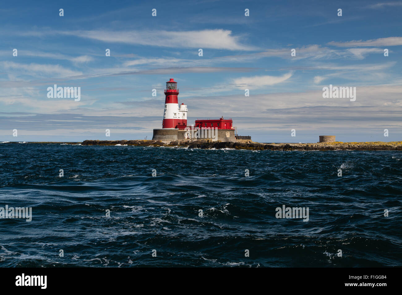 Longstone Lighthouse in the farne Islands, off the Northumbrian coast ...