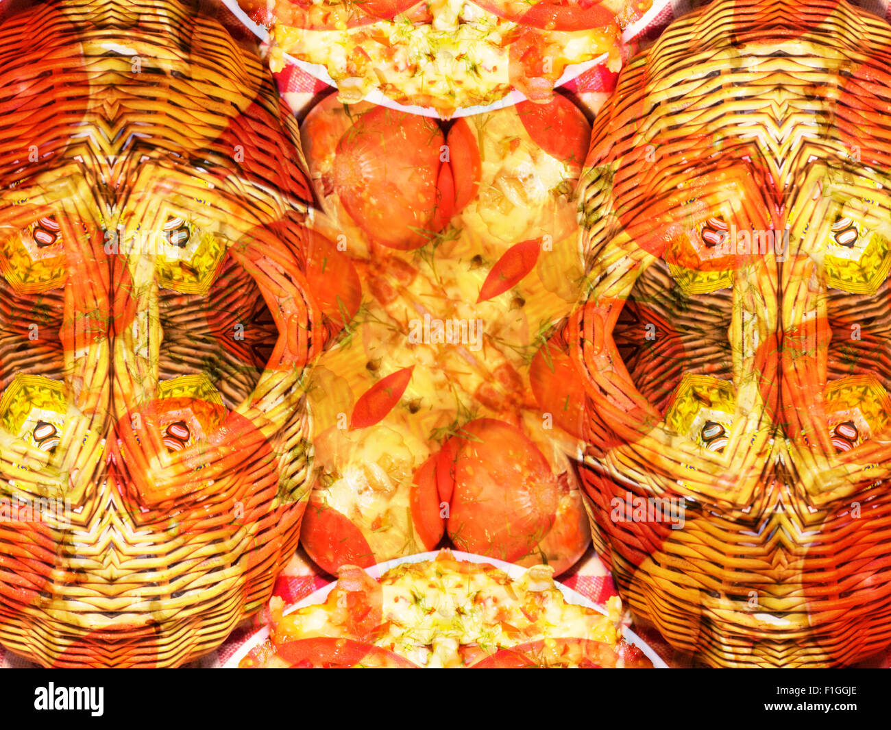 orange color drawing in kaleidoscope pattern - orange color drawing in ...