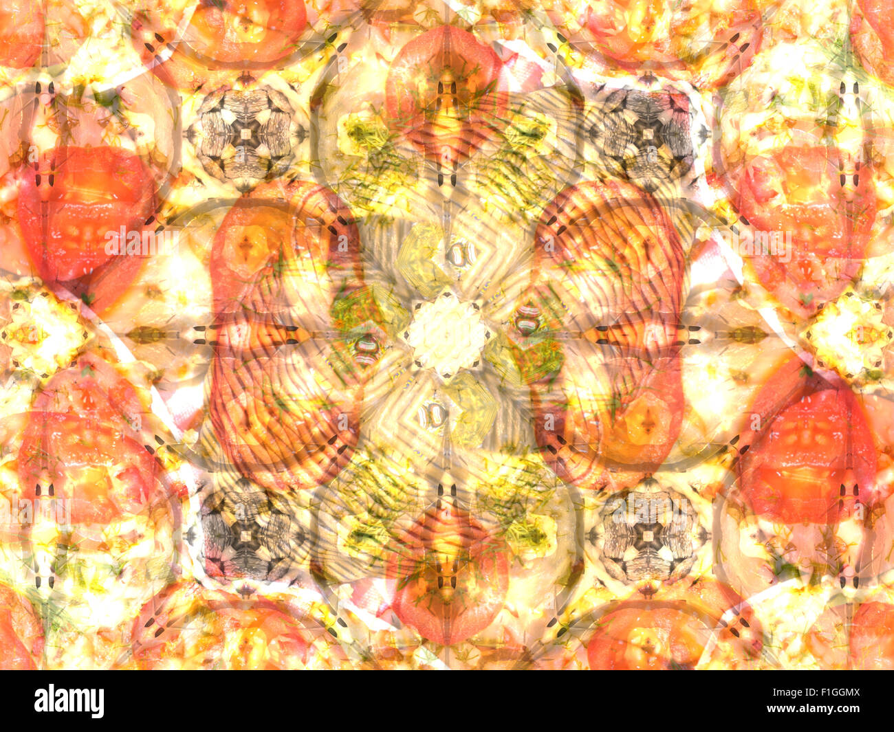 orange color drawing in kaleidoscope pattern - orange color drawing in ...