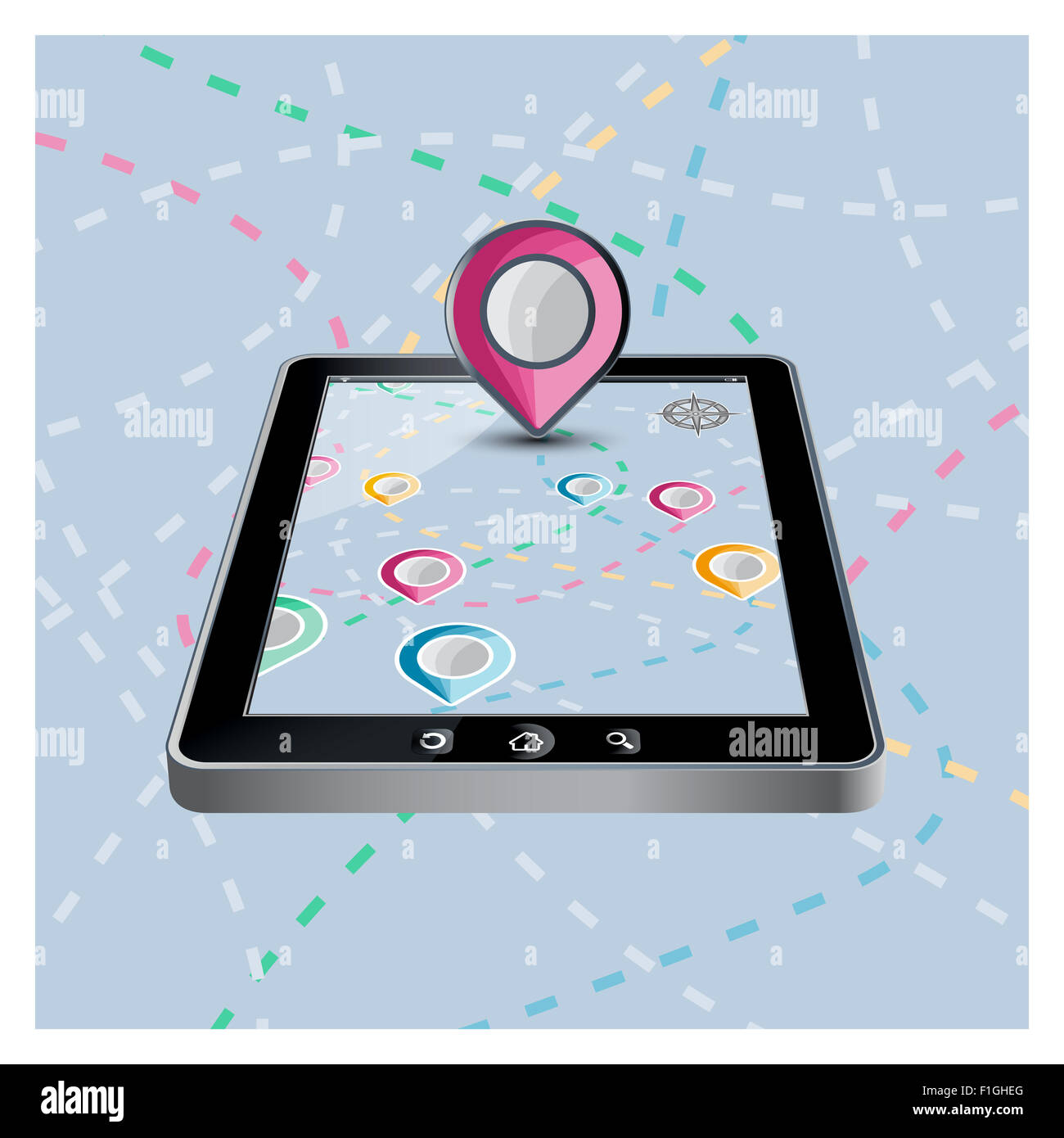 App Navigation in modern flat screen gadget Stock Photo - Alamy