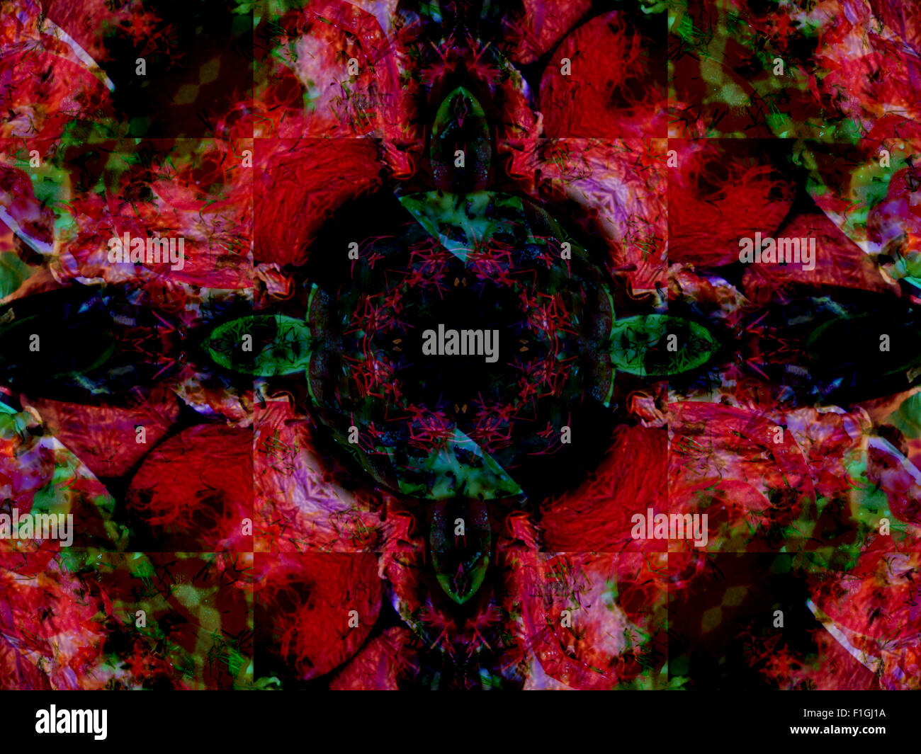 red color drawing in kaleidoscope pattern - red color drawing in ...