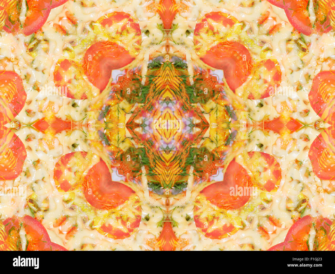 orange color drawing in kaleidoscope pattern - orange color drawing in ...