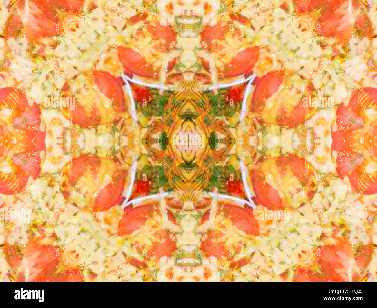 orange color drawing in kaleidoscope pattern - orange color drawing in ...