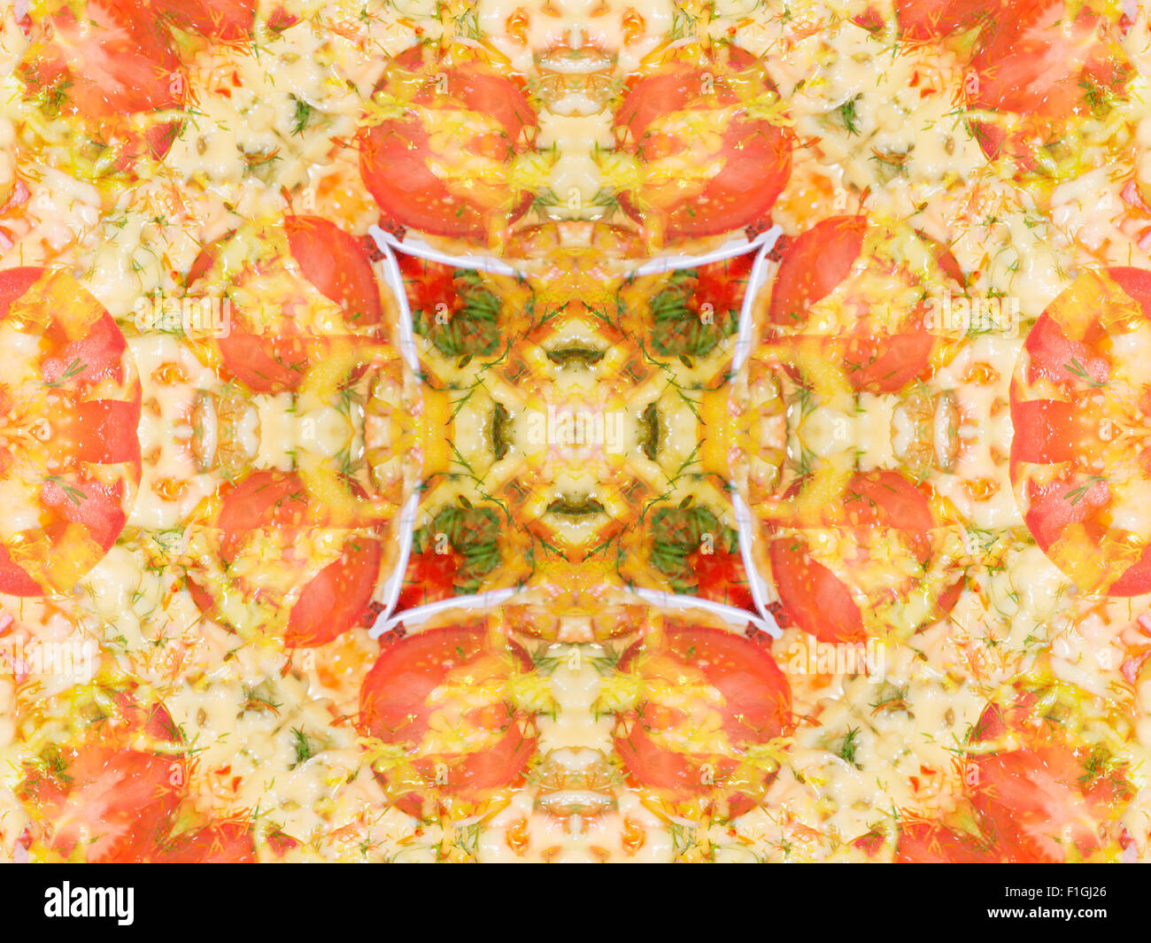 orange color drawing in kaleidoscope pattern - orange color drawing in ...