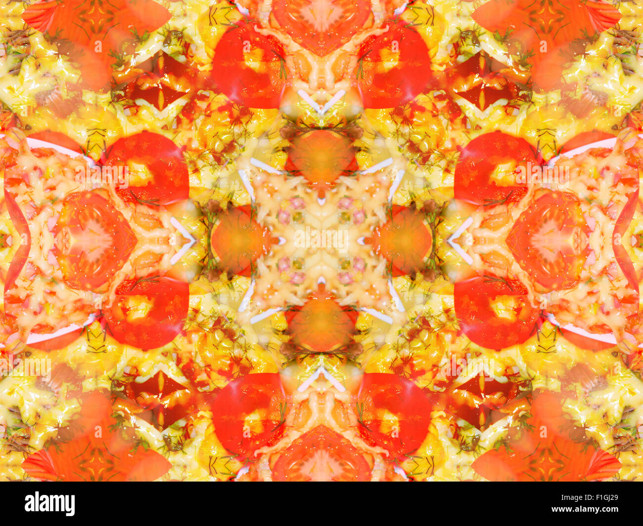 orange color drawing in kaleidoscope pattern - orange color drawing in ...