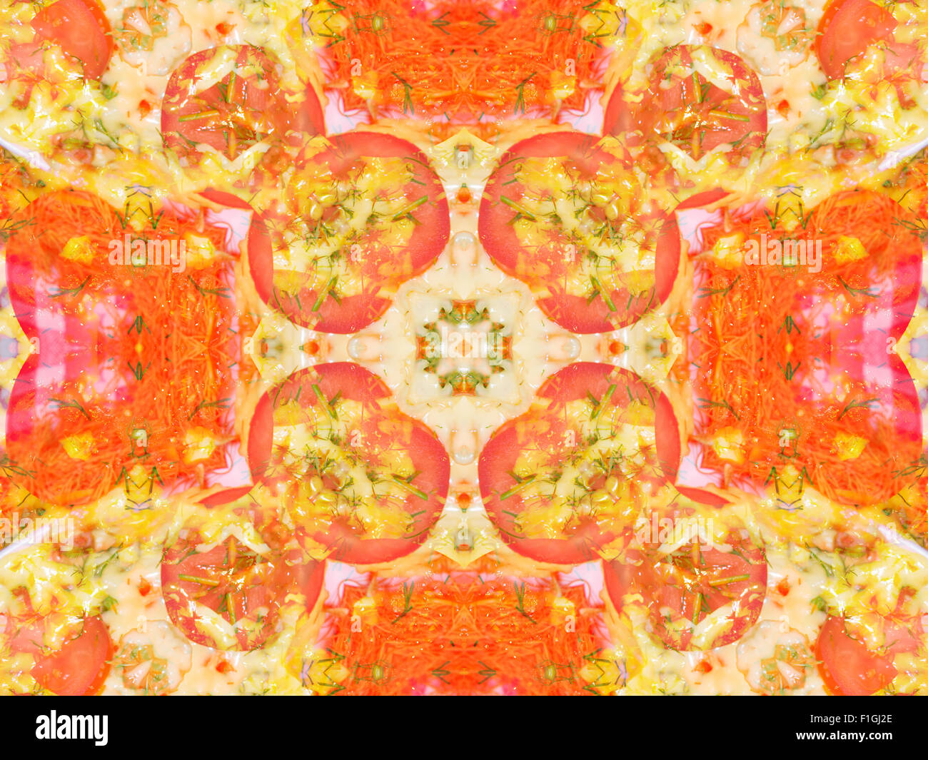 orange color drawing in kaleidoscope pattern - orange color drawing in ...