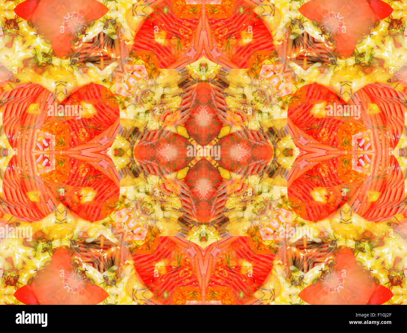 orange color drawing in kaleidoscope pattern - orange color drawing in ...