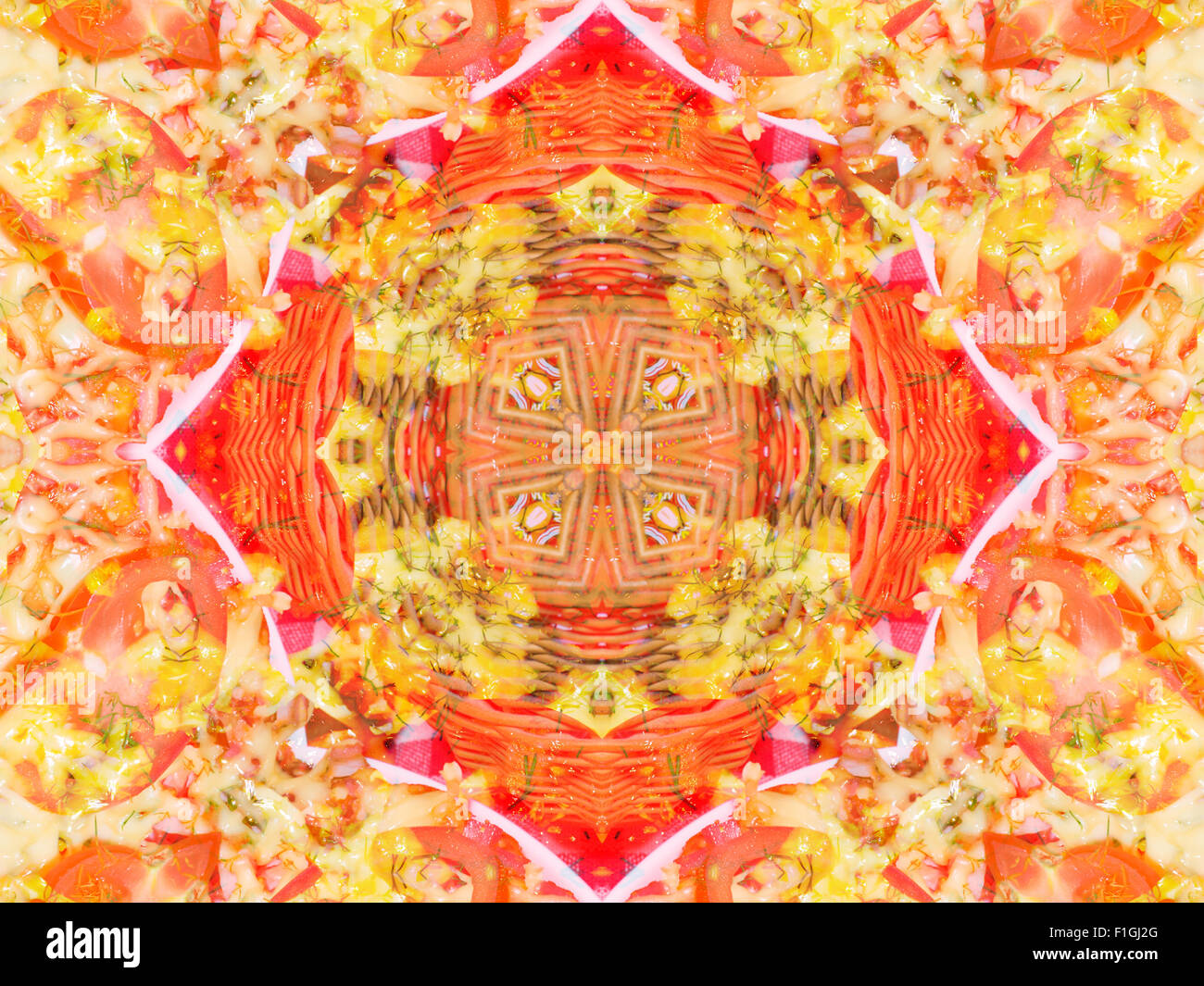 orange color drawing in kaleidoscope pattern - orange color drawing in ...