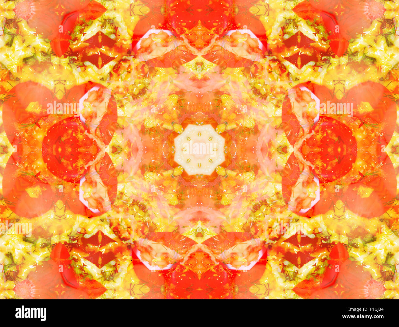 orange color drawing in kaleidoscope pattern - orange color drawing in ...