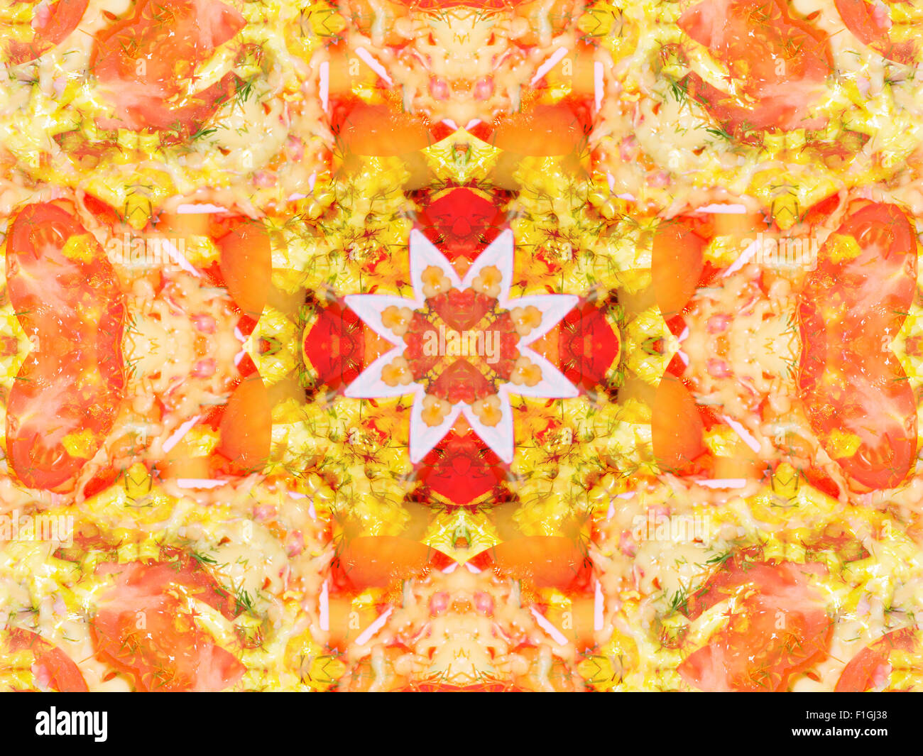 orange color drawing in kaleidoscope pattern - orange color drawing in ...