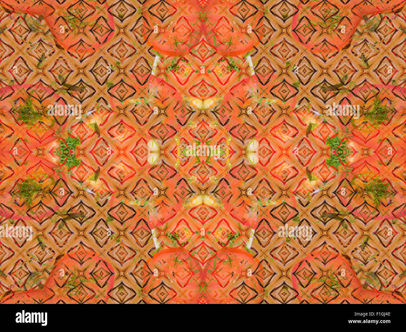orange color drawing in kaleidoscope pattern - orange color drawing in ...