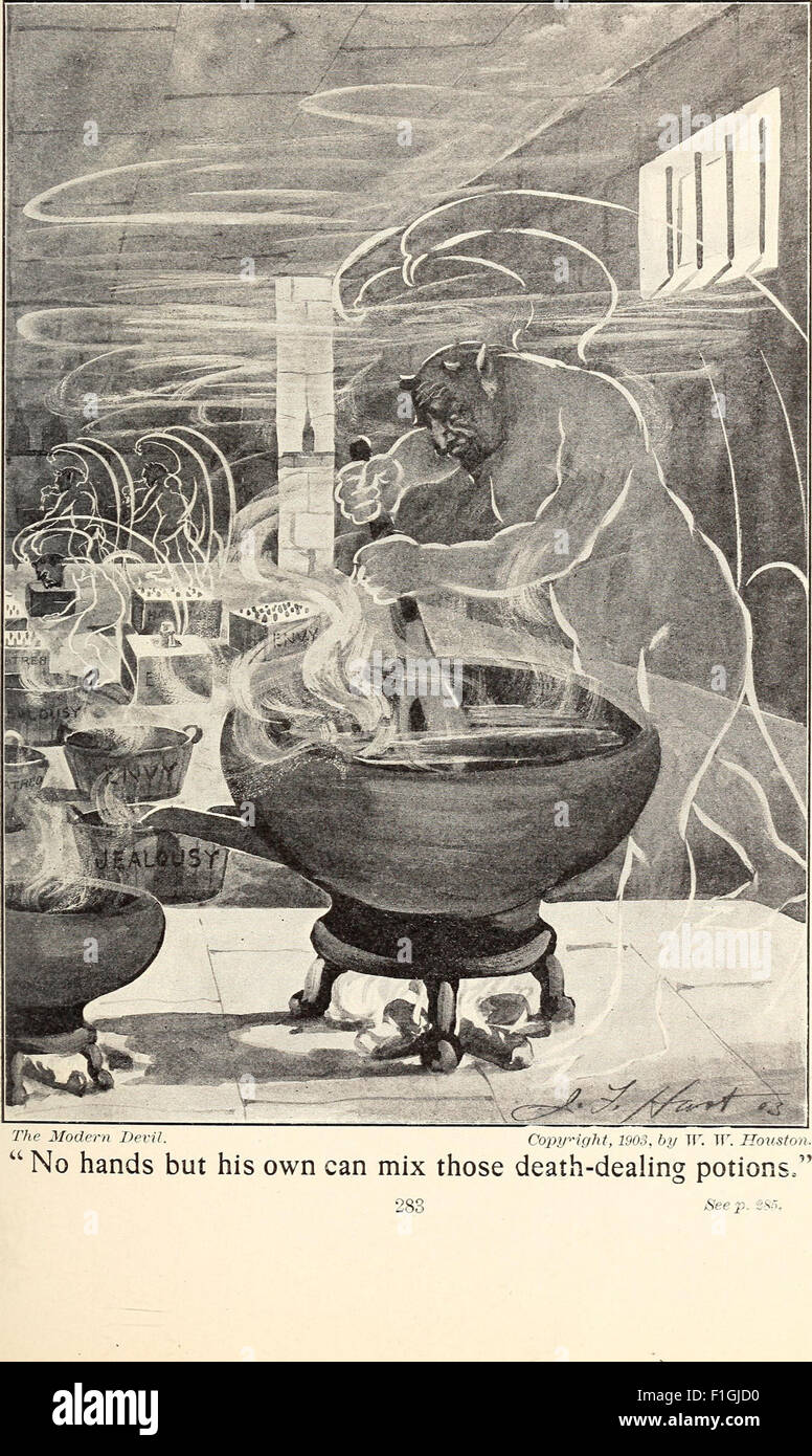 The modern devil, his play between the false and the good; (1903 Stock ...