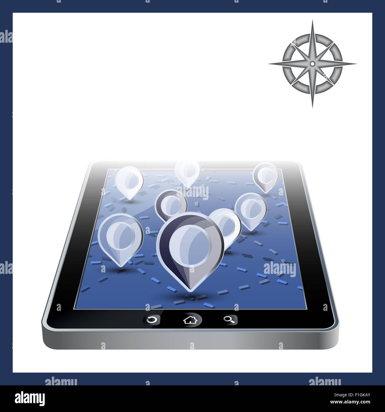 App Navigation in modern flat screen gadget Stock Photo - Alamy