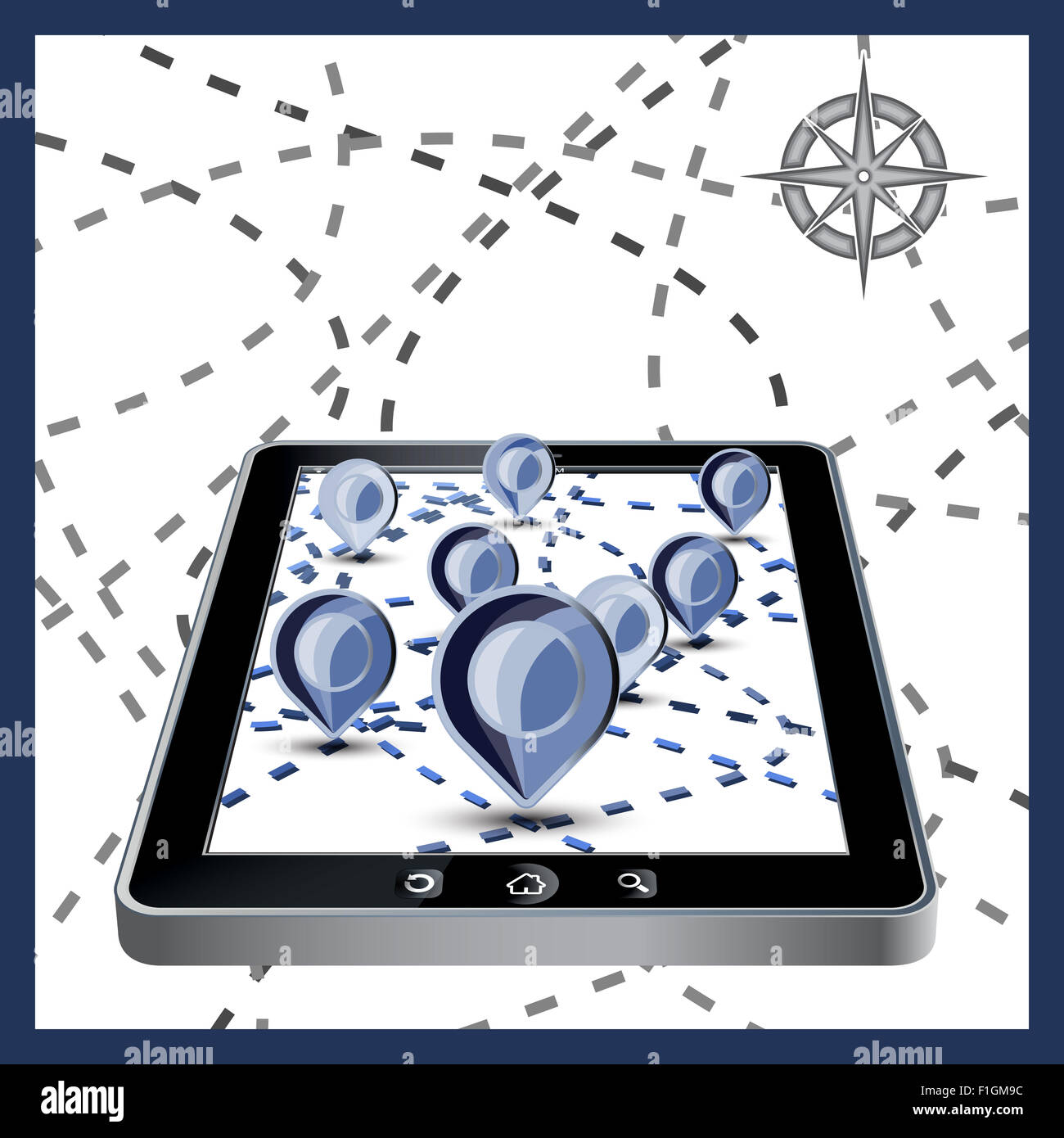 App Navigation in modern flat screen gadget Stock Photo - Alamy