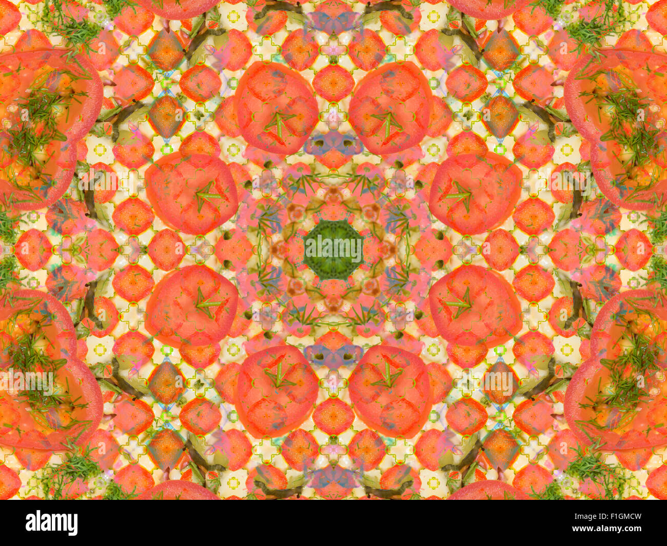 orange color drawing in kaleidoscope pattern - orange color drawing in ...