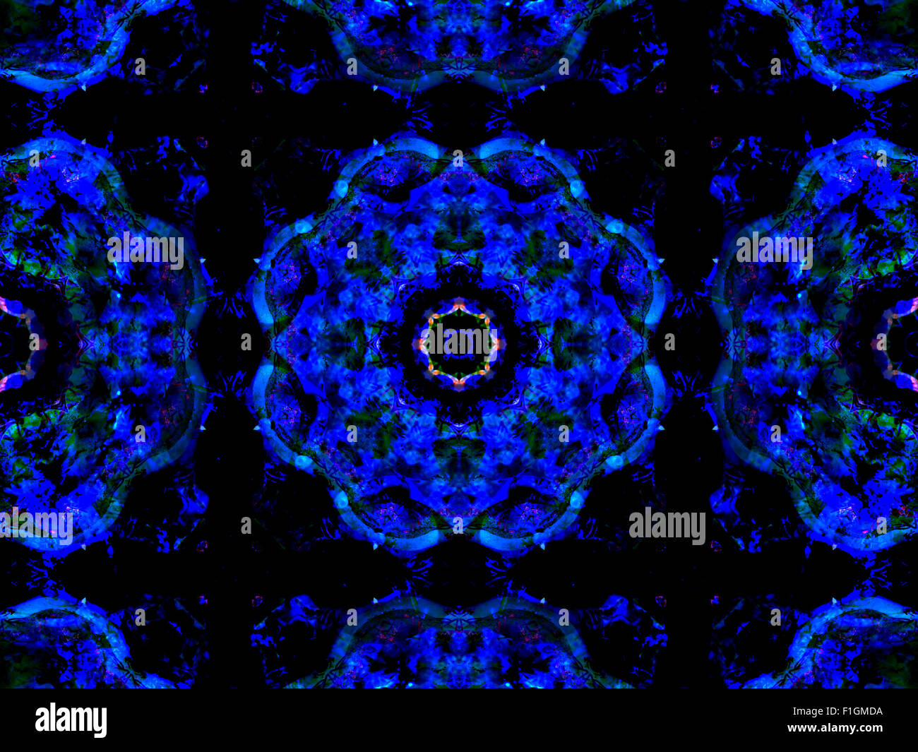 blue color drawing in kaleidoscope pattern - blue color drawing in ...