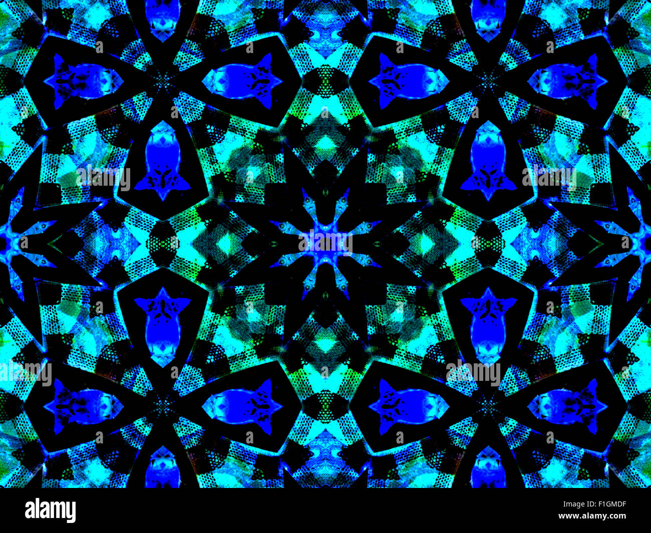 blue color drawing in kaleidoscope pattern - blue color drawing in ...