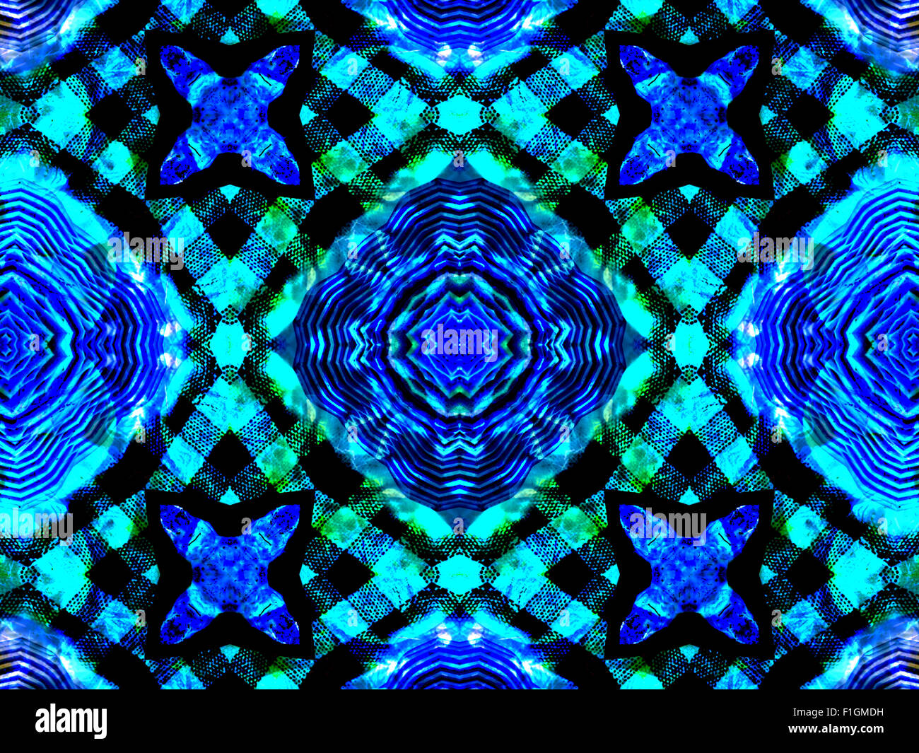 blue color drawing in kaleidoscope pattern - blue color drawing in ...