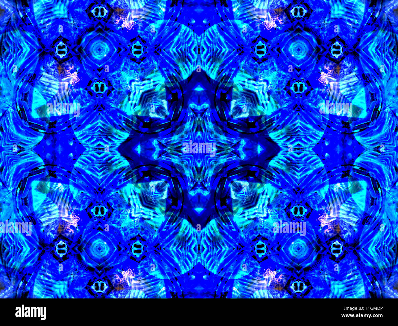 blue color drawing in kaleidoscope pattern - blue color drawing in ...