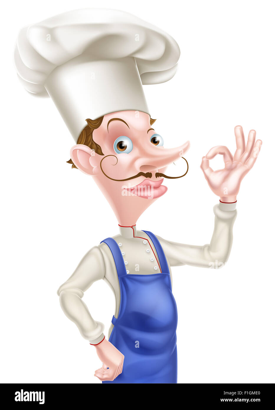 An illustration of a cartoon chef doing a perfect or okay sign Stock ...
