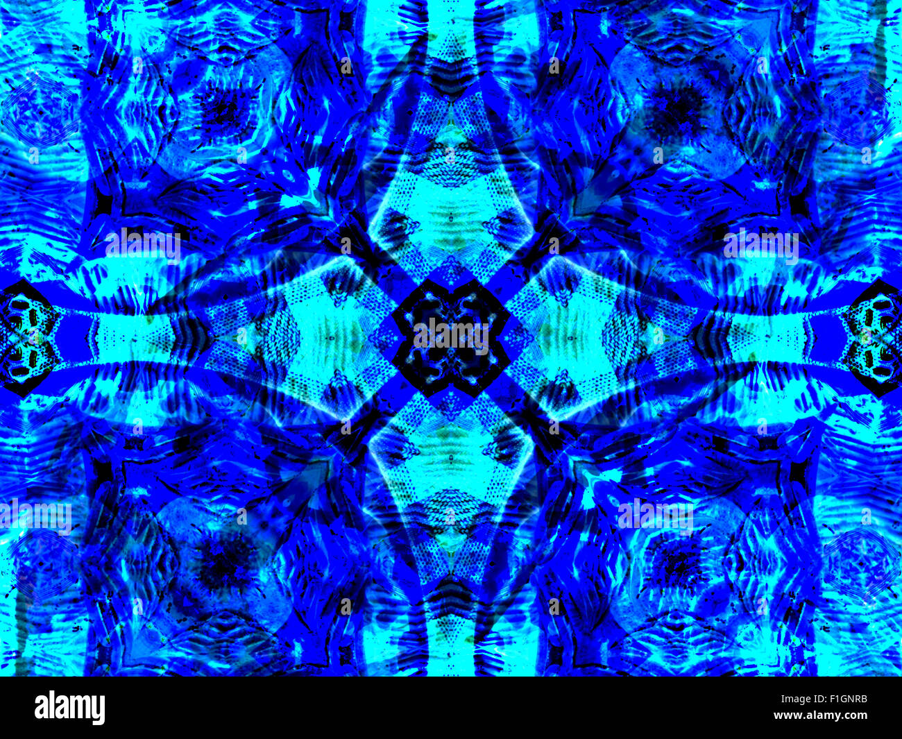 blue color drawing in kaleidoscope pattern - blue color drawing in ...