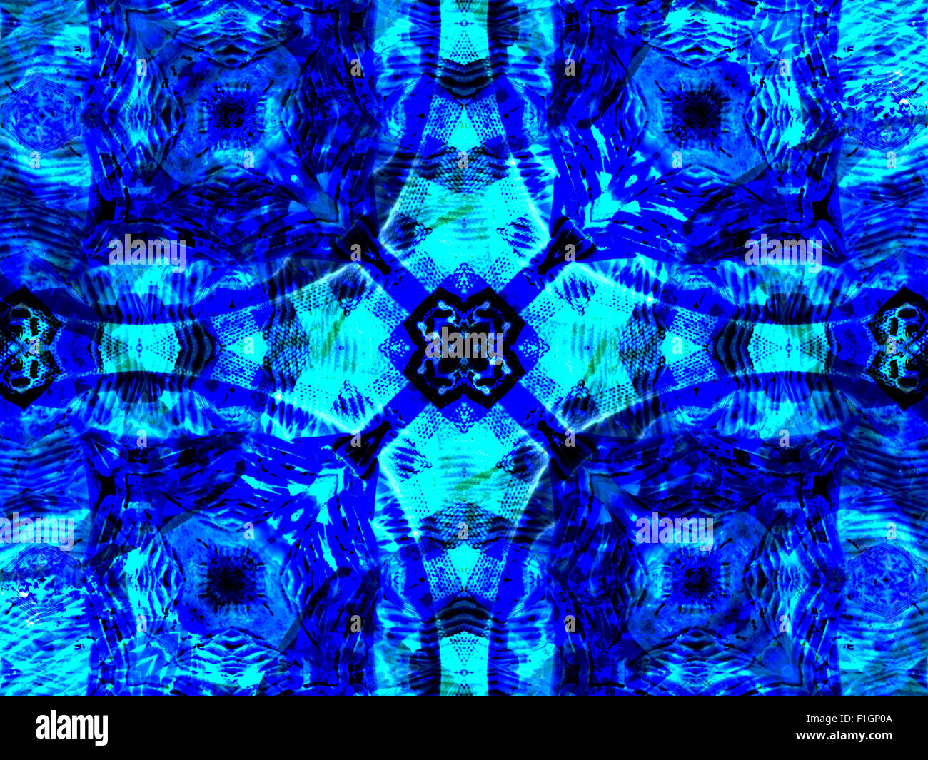 blue color drawing in kaleidoscope pattern - blue color drawing in ...