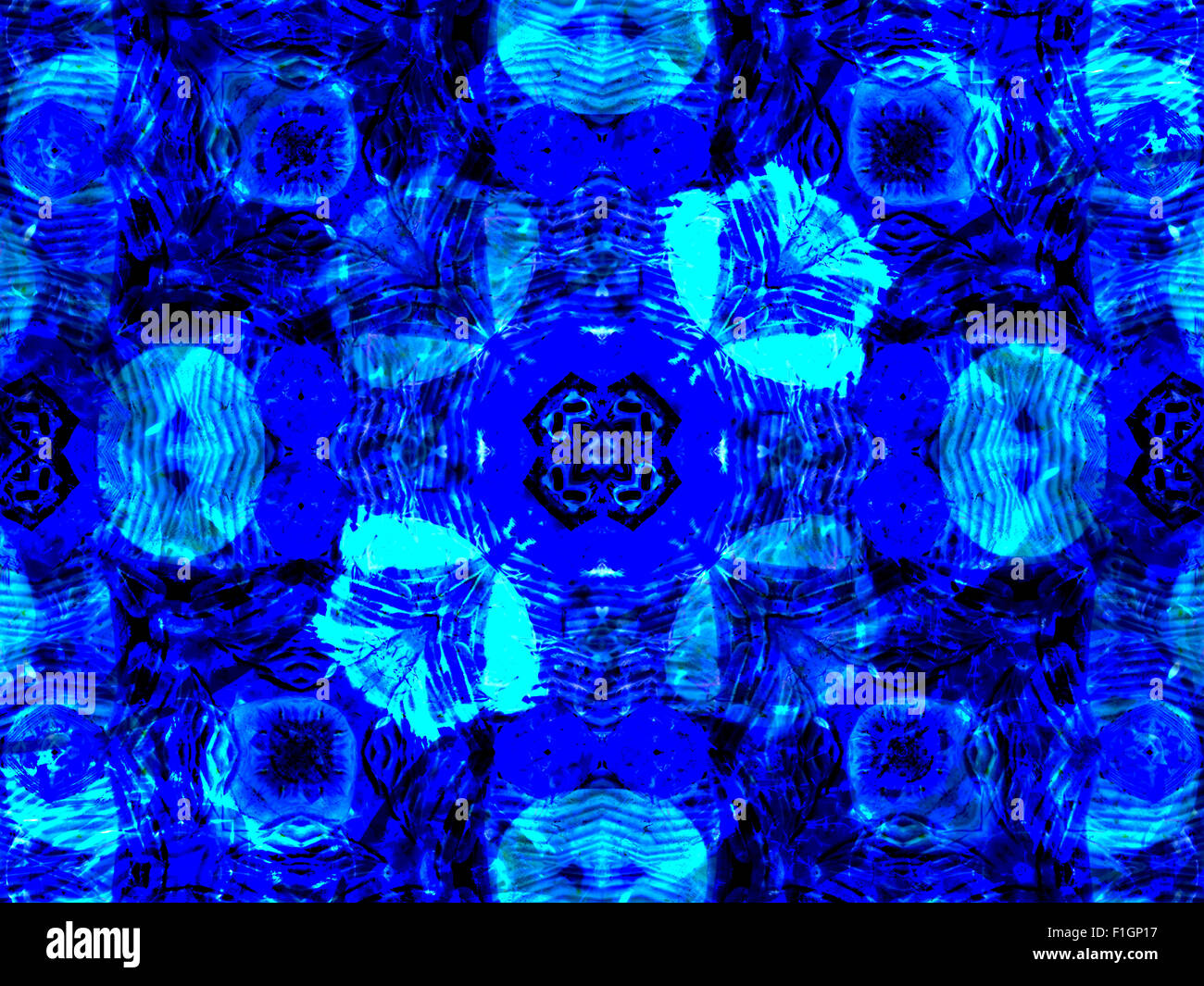 blue color drawing in kaleidoscope pattern - blue color drawing in ...