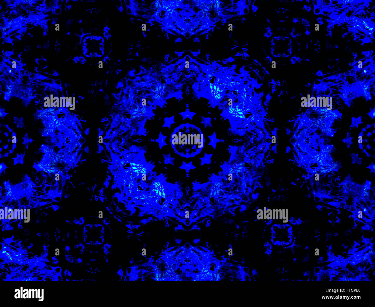 blue color drawing in kaleidoscope pattern - blue color drawing in ...