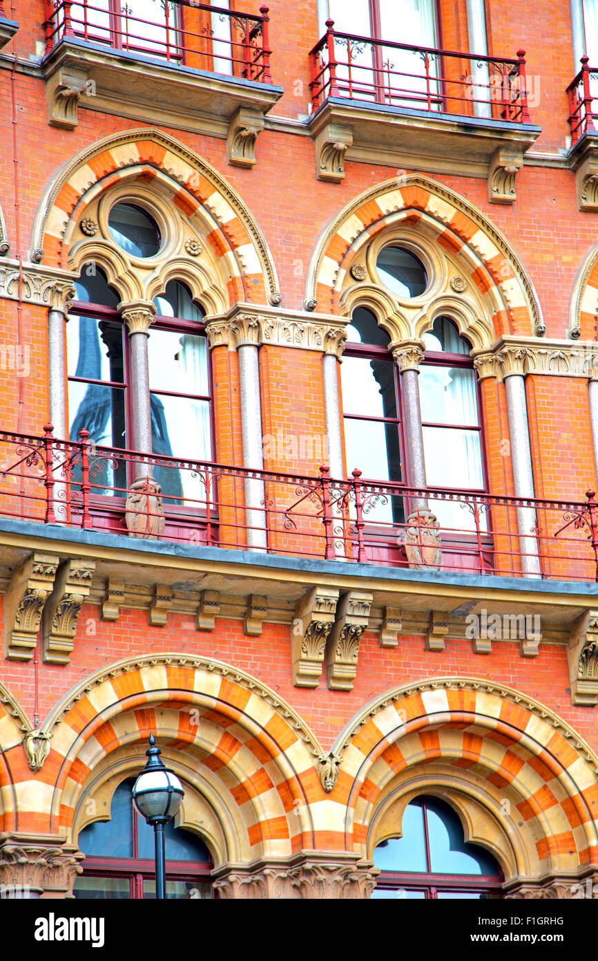 old architecture in london england windows and brick exterior wall ...