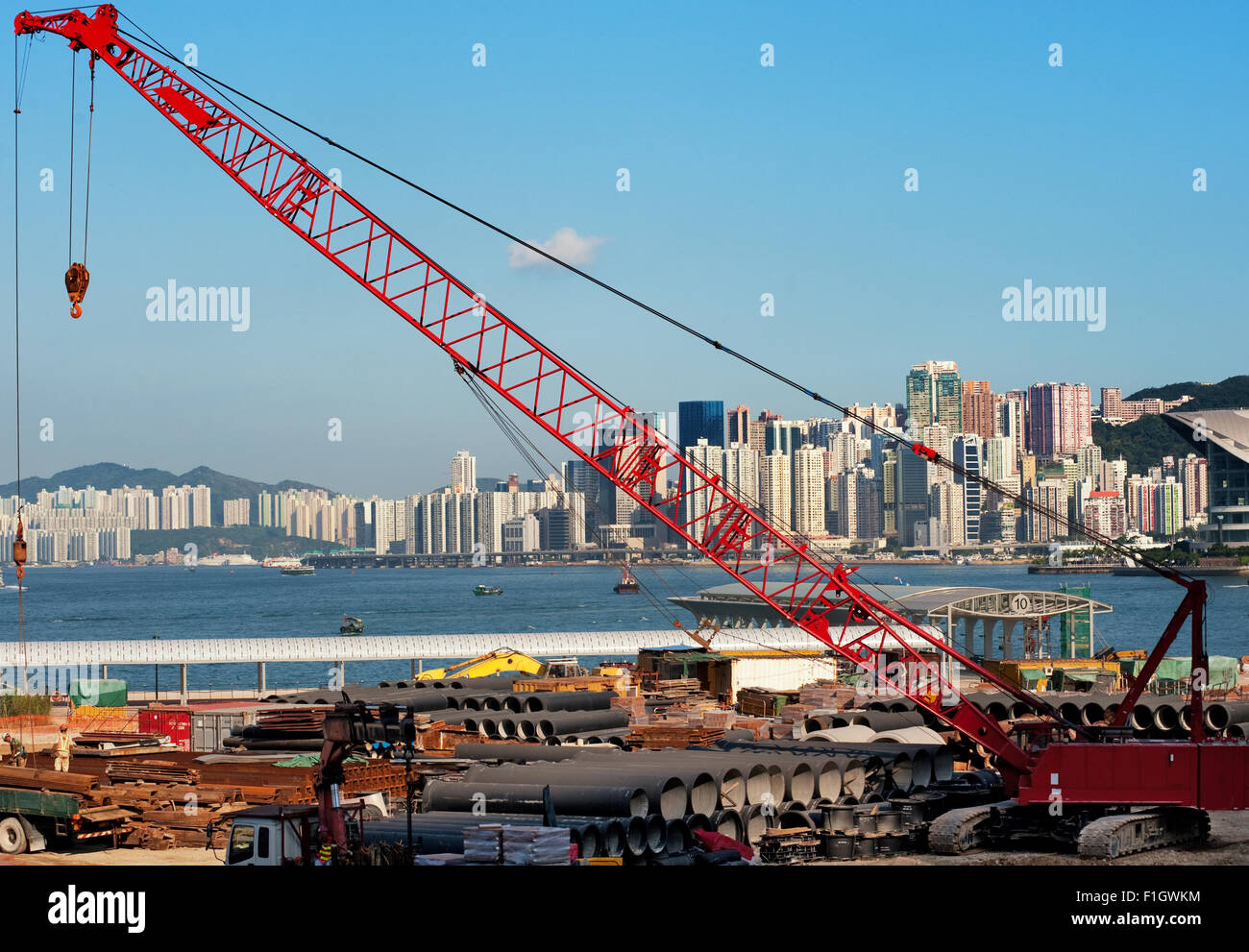 View to the city port Stock Photo - Alamy