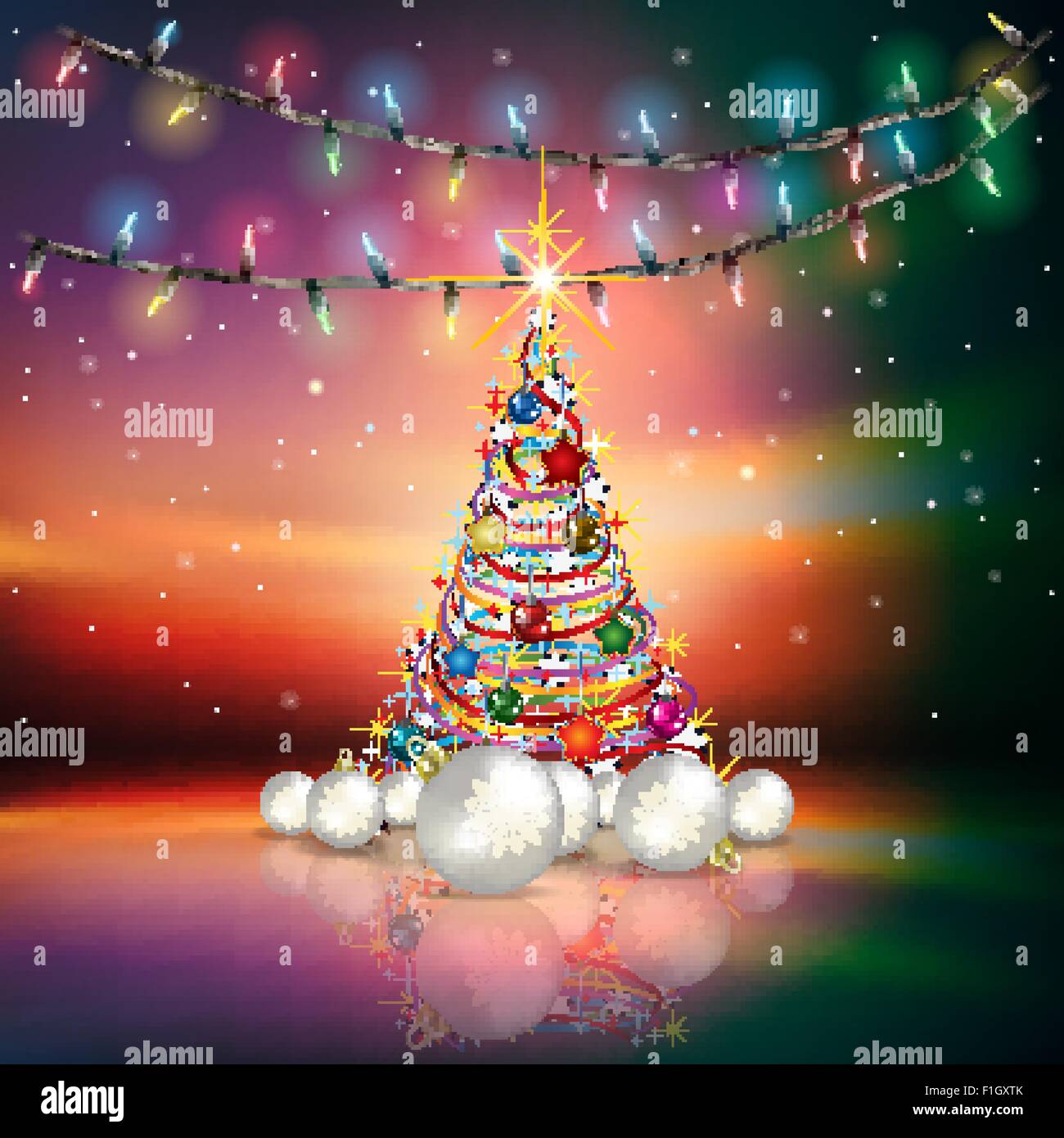 Abstract christmas decorations lights Stock Vector Images - Alamy