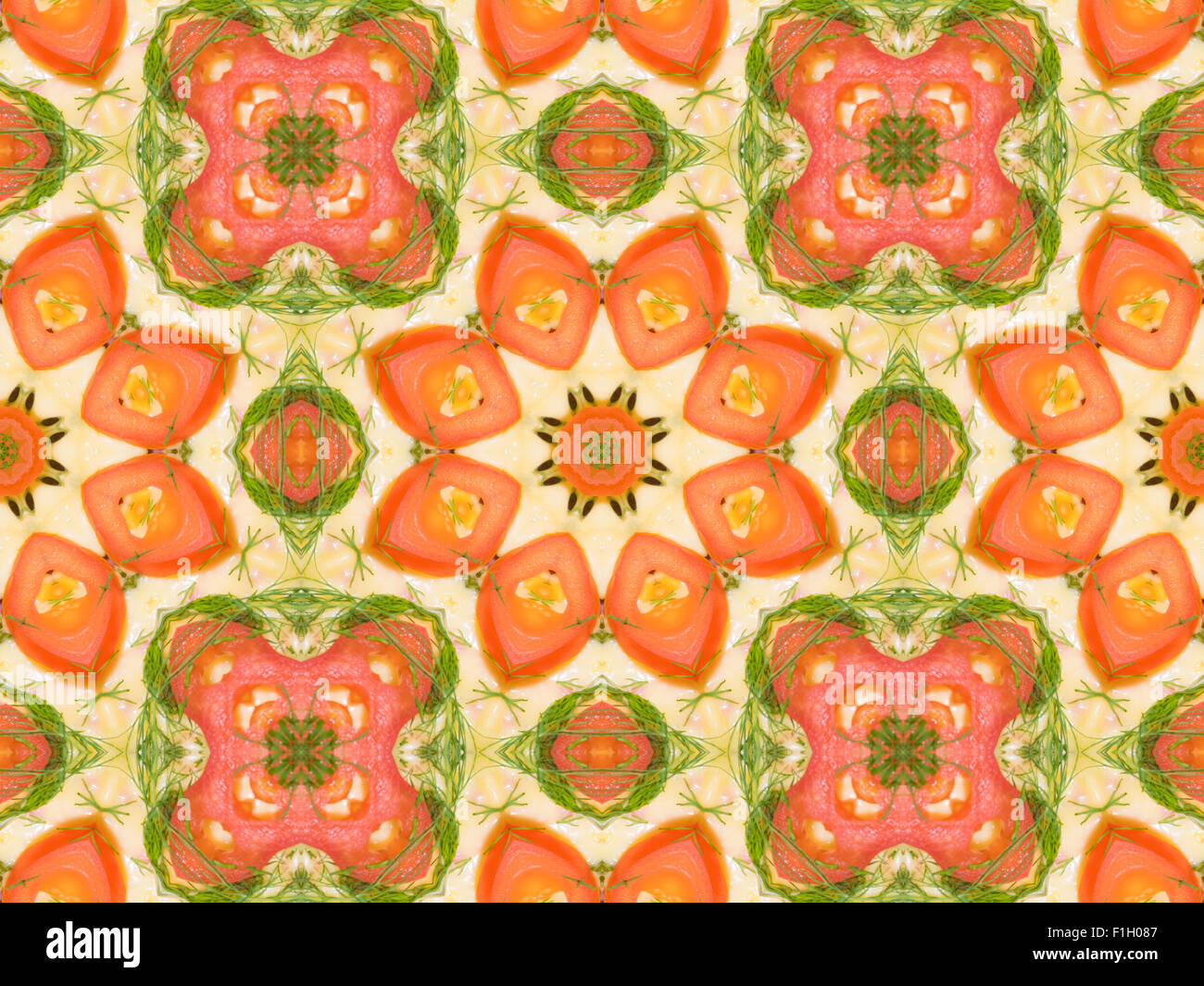 orange color drawing in kaleidoscope pattern - orange color drawing in ...