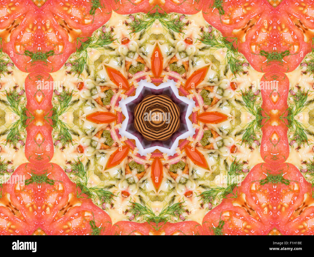orange color drawing in kaleidoscope pattern - orange color drawing in ...