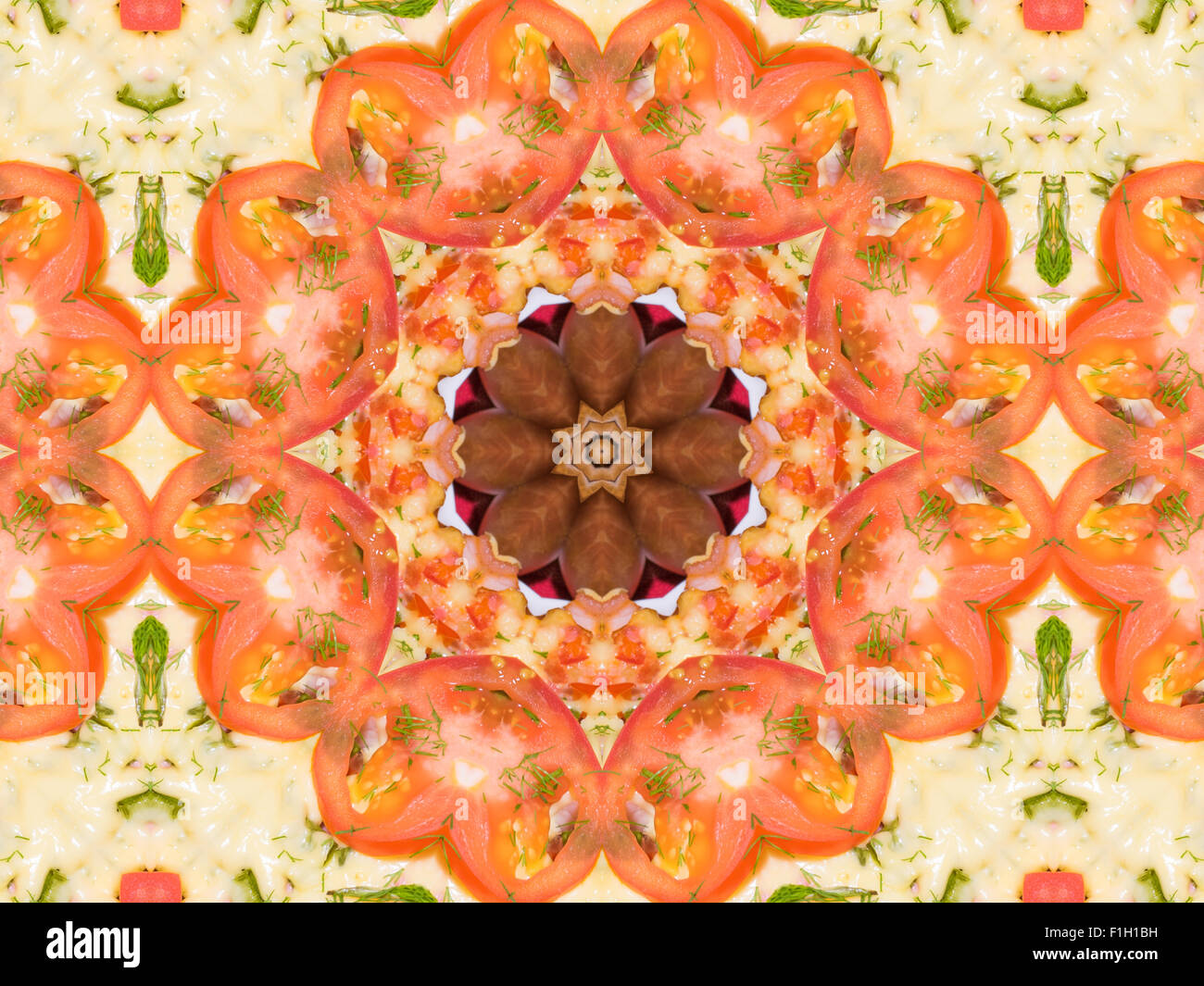 orange color drawing in kaleidoscope pattern - orange color drawing in ...