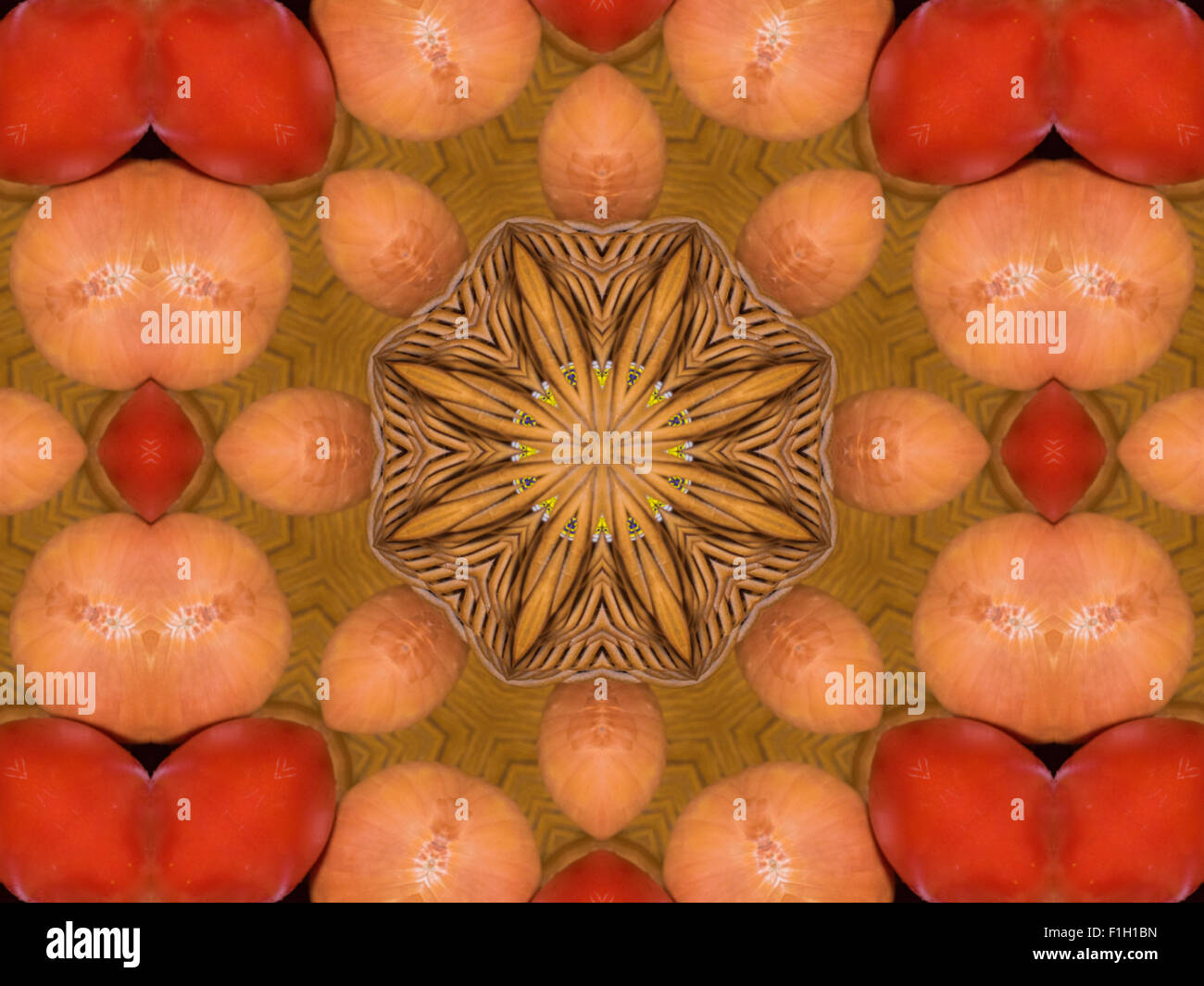 orange color drawing in kaleidoscope pattern - orange color drawing in ...