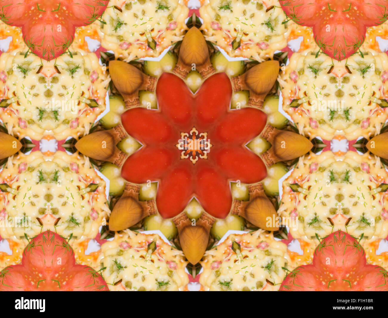 orange color drawing in kaleidoscope pattern - orange color drawing in ...