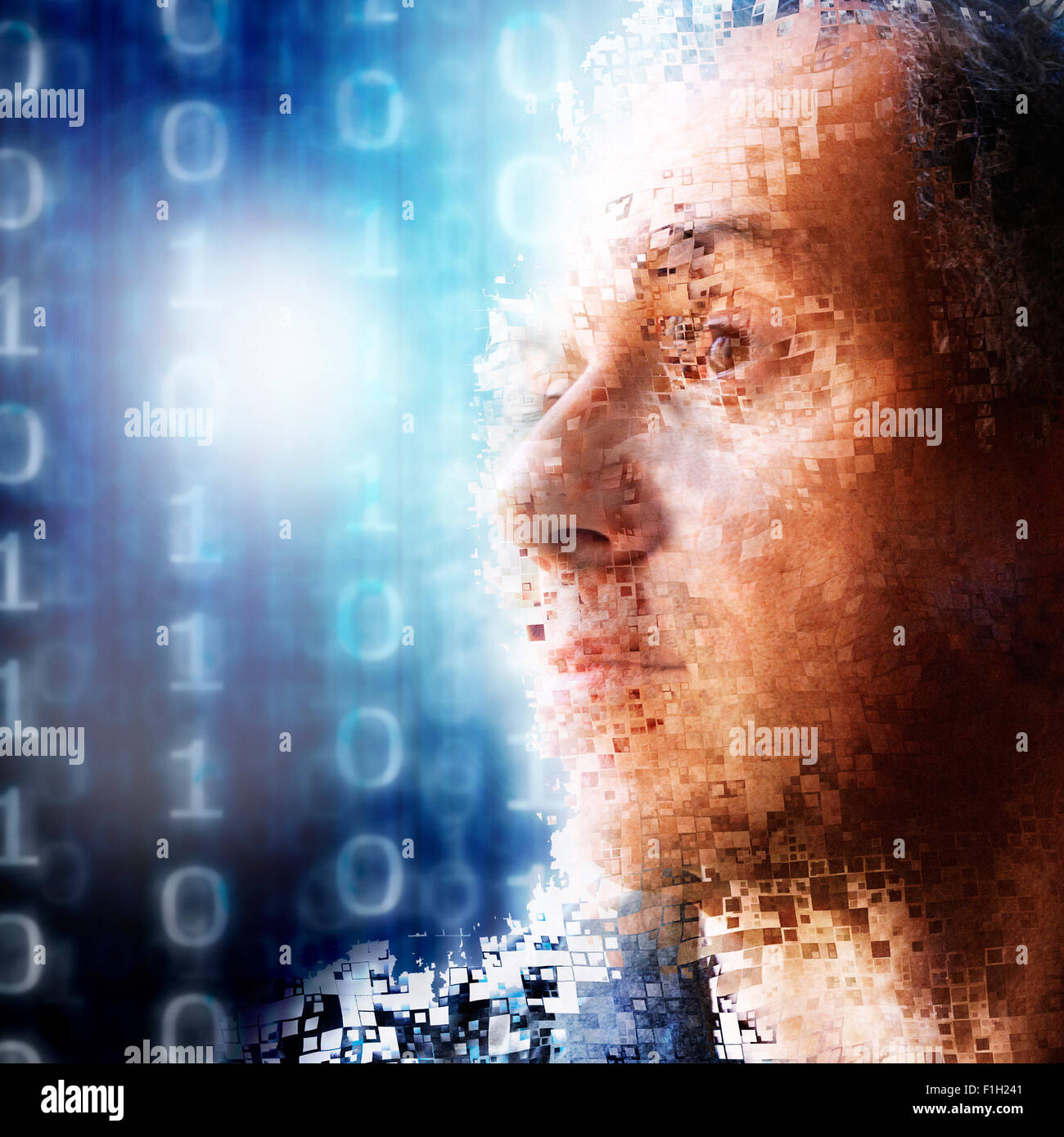 Man face disintegrating hi-res stock photography and images - Alamy