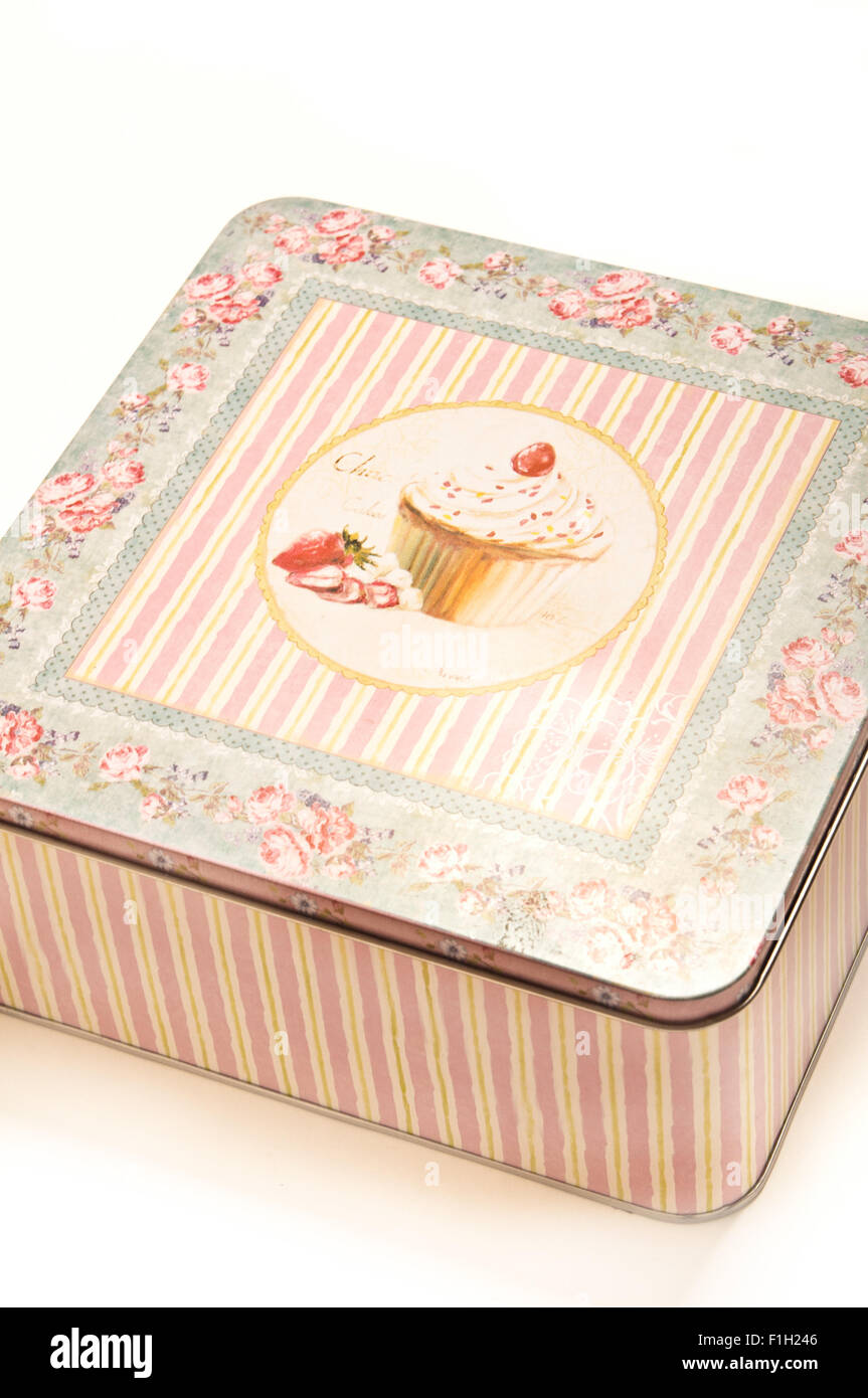 vintage tin box isolated Stock Photo - Alamy