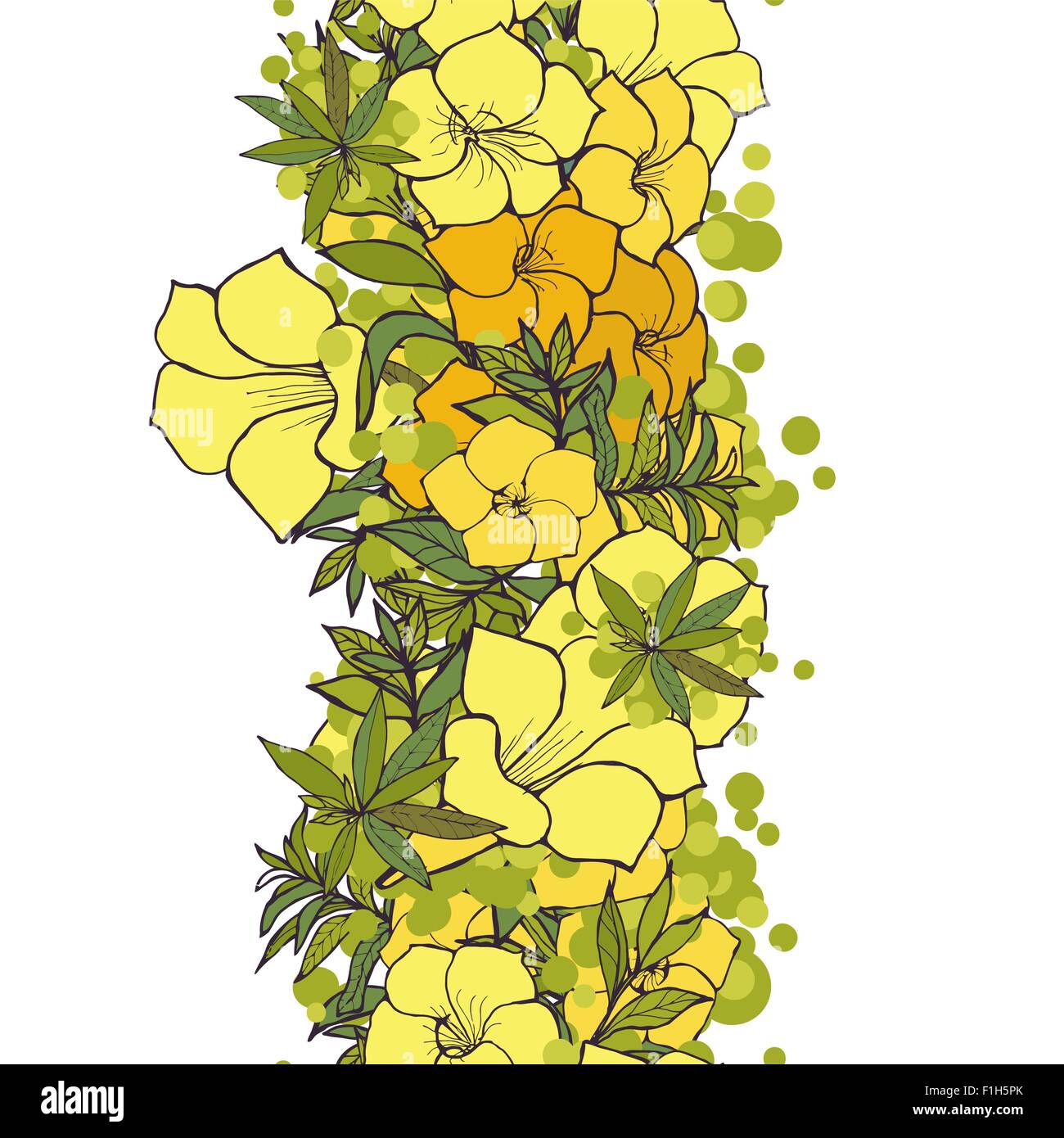 Row of yellow flowers Stock Vector Images - Alamy