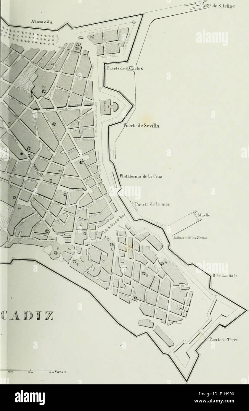 A historical painting from 1862 titled 'Cadiz in the War of ...