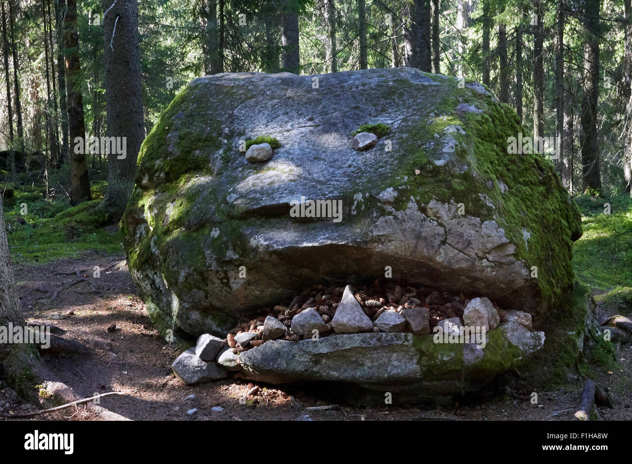 Hiisi-stone, Askola Finland Stock Photo - Alamy