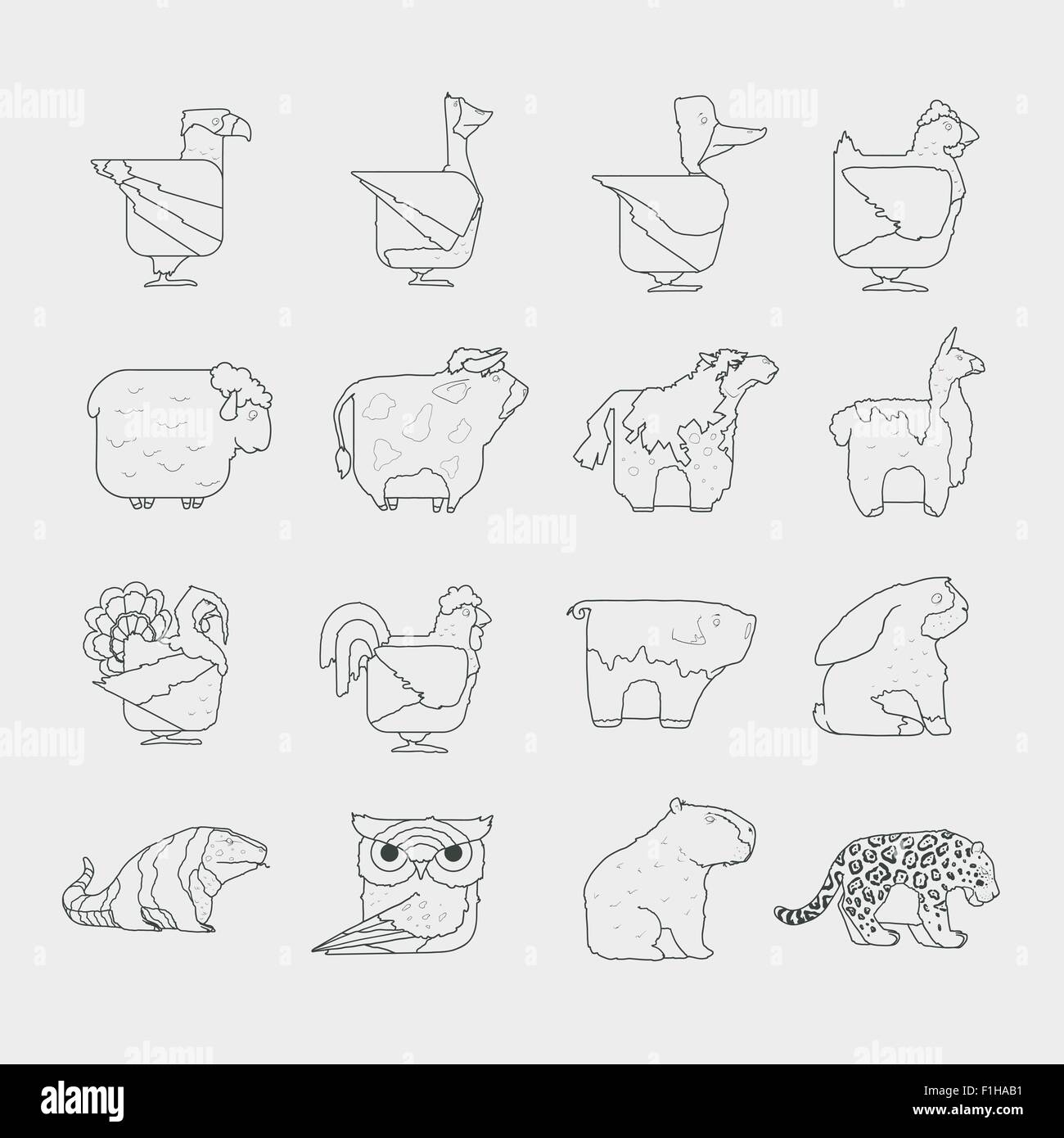 Simple Line Drawings Of Animals